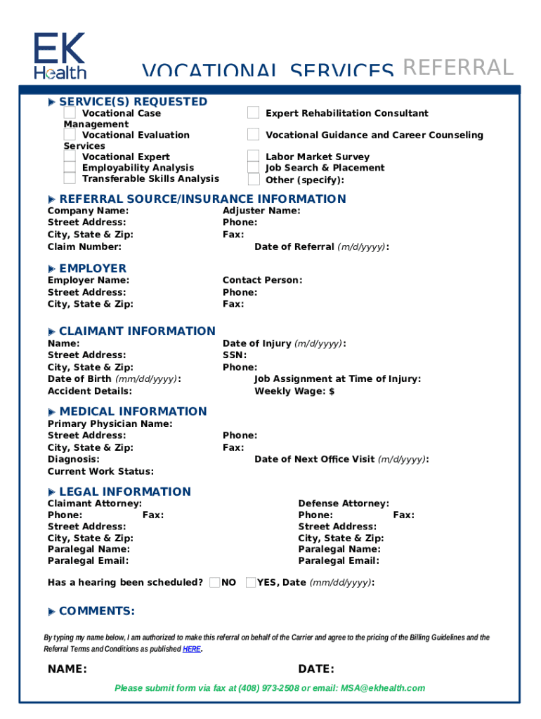 EK Health - Case Management Referral Doc Template | pdfFiller