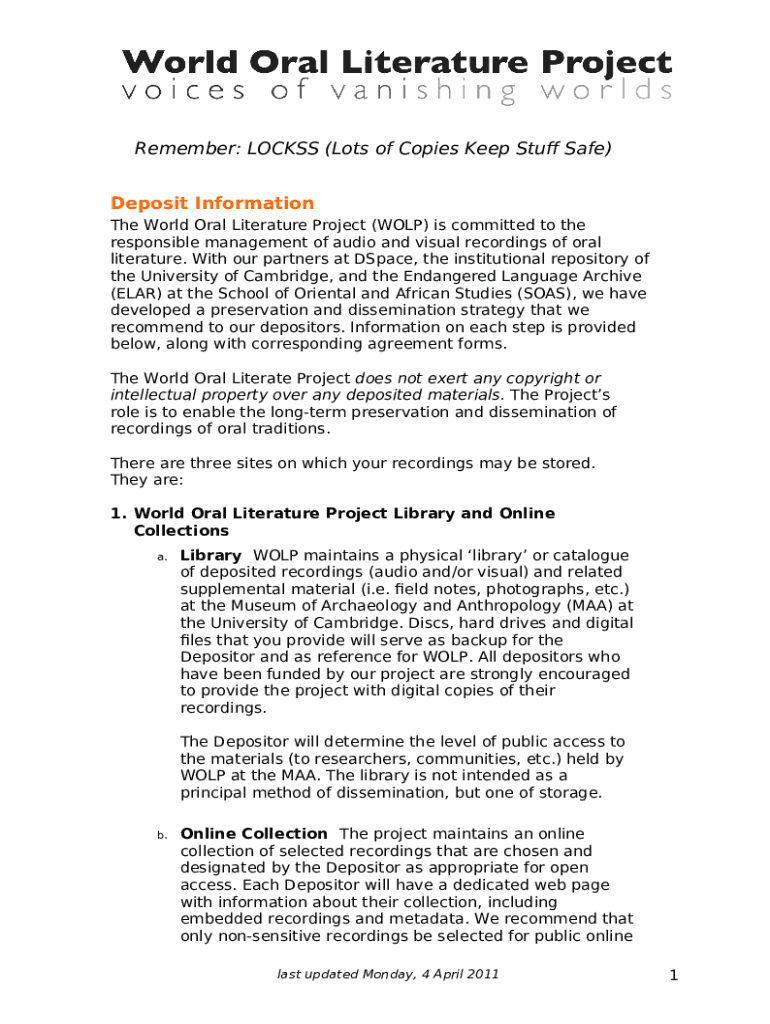 Planning an Oral History Project - Getting Started with ... Doc ...