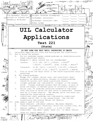 Fillable Online UIL Calculator Applications Test 17A.pdf - Name Tie ...