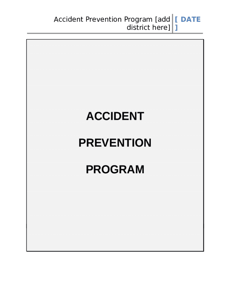 Accident Prevention Program. PSWCT Trust Doc Template | pdfFiller