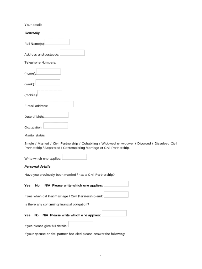 Rights of cohabiting couples (couples living together) Doc Template ...