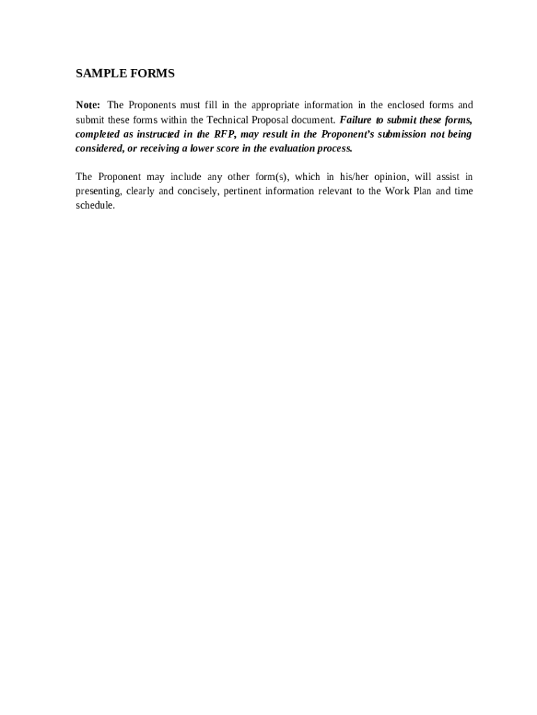 Technical Proposal Submission - Pubdocs.worldbank.org. Doc Template | pdfFiller
