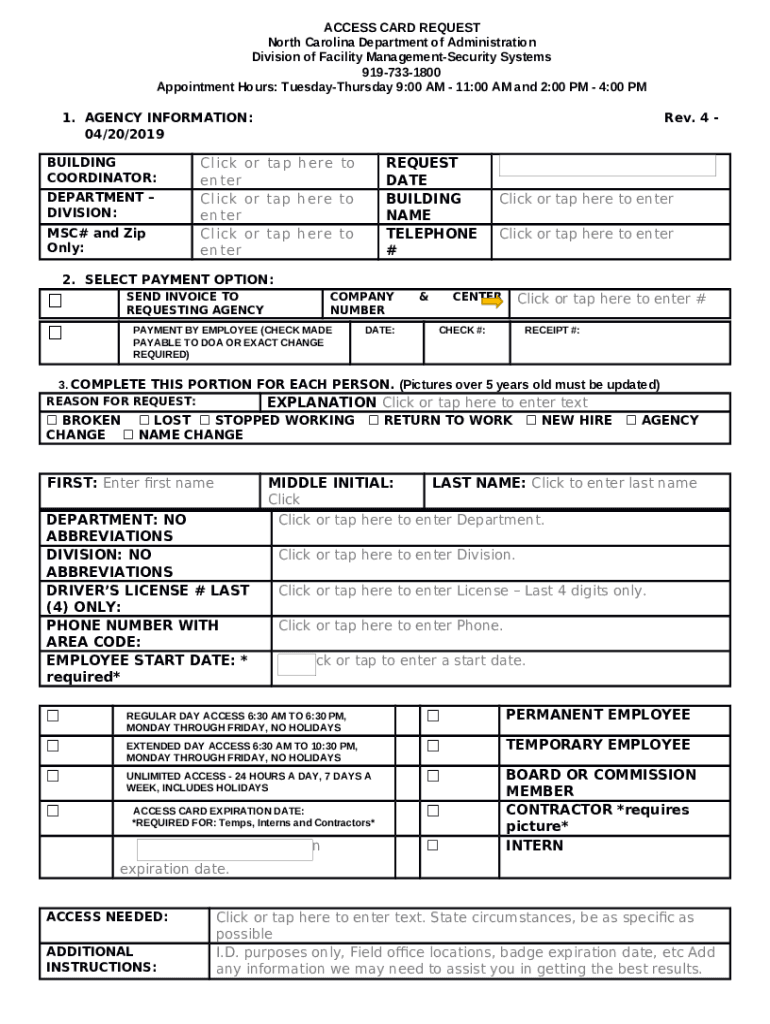 Building Access Request System Doc Template | pdfFiller