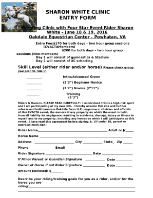 JUMP! Clinic with 4* Eventer Sharon White - Strider Pro Doc Template ...