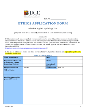 Ethics Application - University College Cork - Studylib Doc Template ...