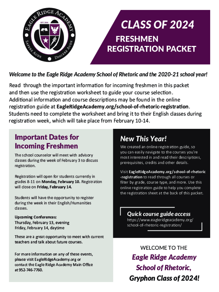 Fillable Online Freshman Worksheet 2020-21 - Final Fax Email Print ...