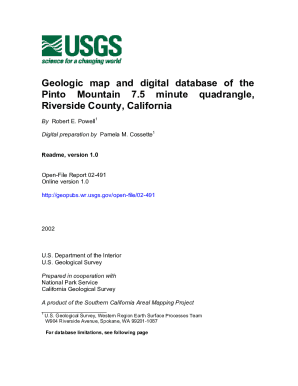 Fillable Online pubs usgs Geologic map and digital database of the Pinto Mountain 7.5 ... Fax ...