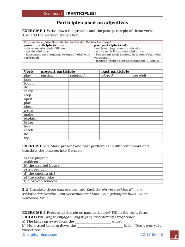 Englische Zeiten im berblick Doc Template | pdfFiller