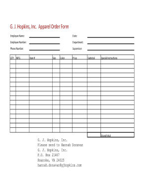 Fillable Online GJH Store Order Form.xlsx Fax Email Print - pdfFiller