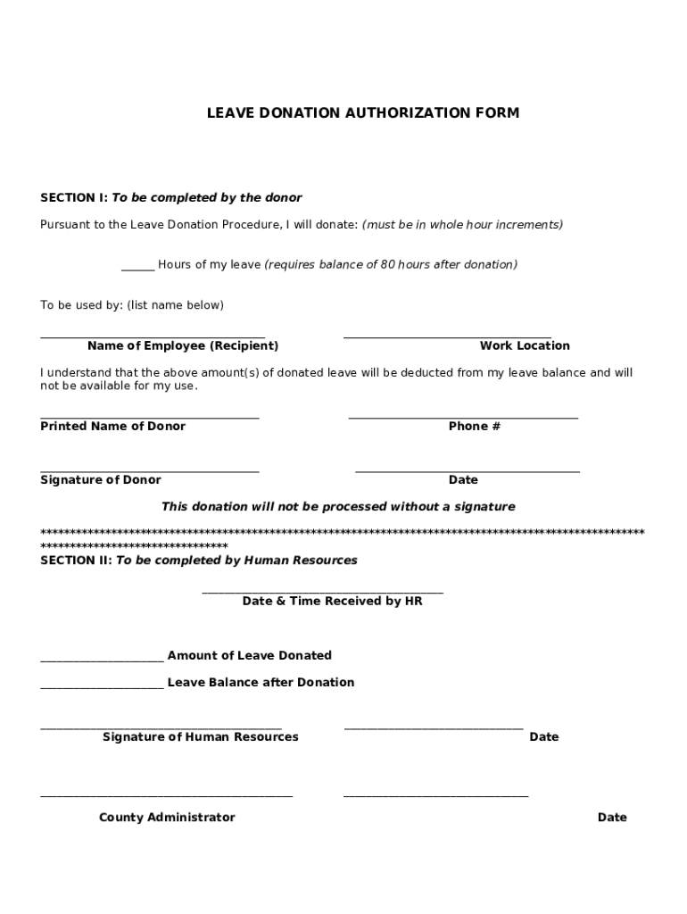 To establish a procedure for the leave donation program ... Doc ...