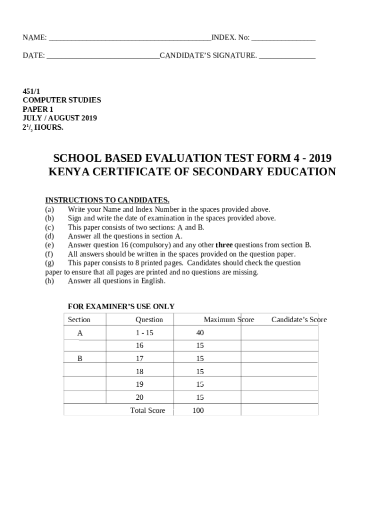 kcse prediction 1 - all subjects - kcsepdf.co.ke Doc Template | pdfFiller