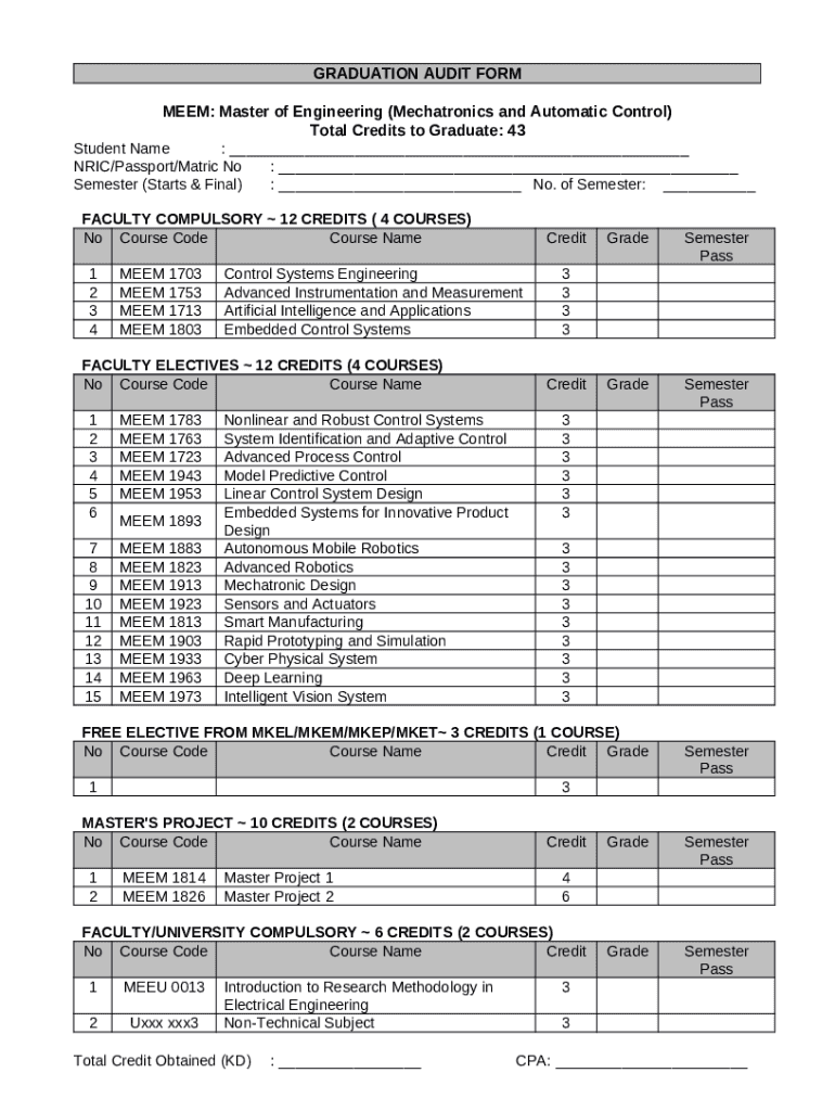 GRADUATION-AUDIT--MEEM. ... Doc Template | pdfFiller
