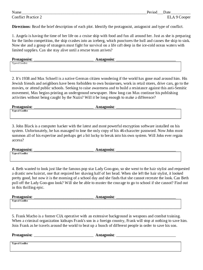 Task #4 Types of Conflict Worksheet.pdf - Name: Noel Cruz... Doc ...