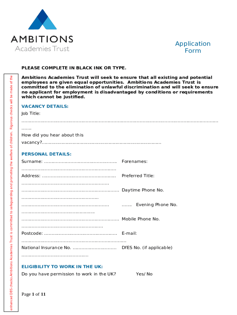 Applicant Ination Pack - City of Birmingham School Doc Template | pdfFiller