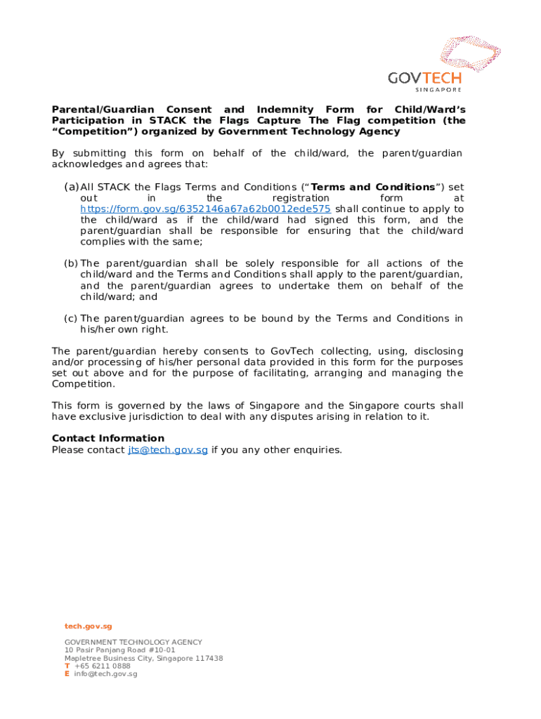 STACK the Flags Consent and Indemnity . ... Doc Template | pdfFiller