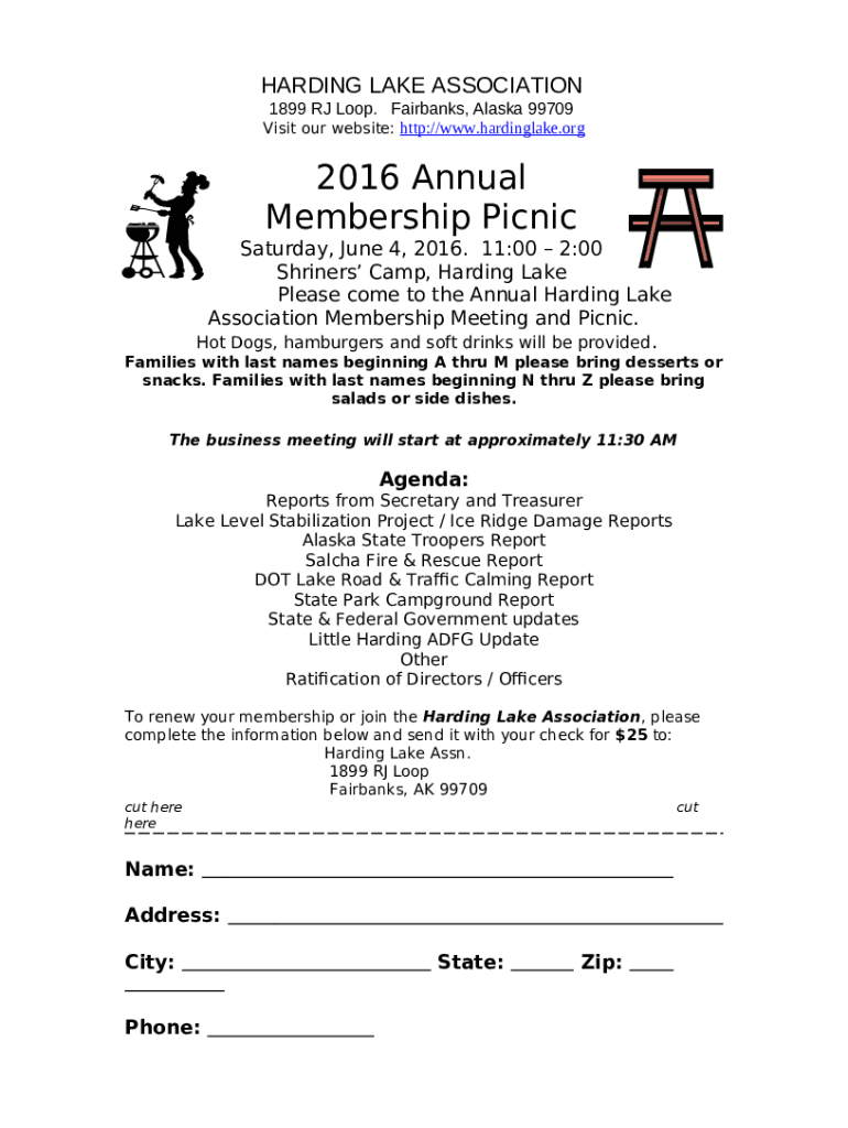 Harding Lake State Recreation Area, Alaska Doc Template | pdfFiller