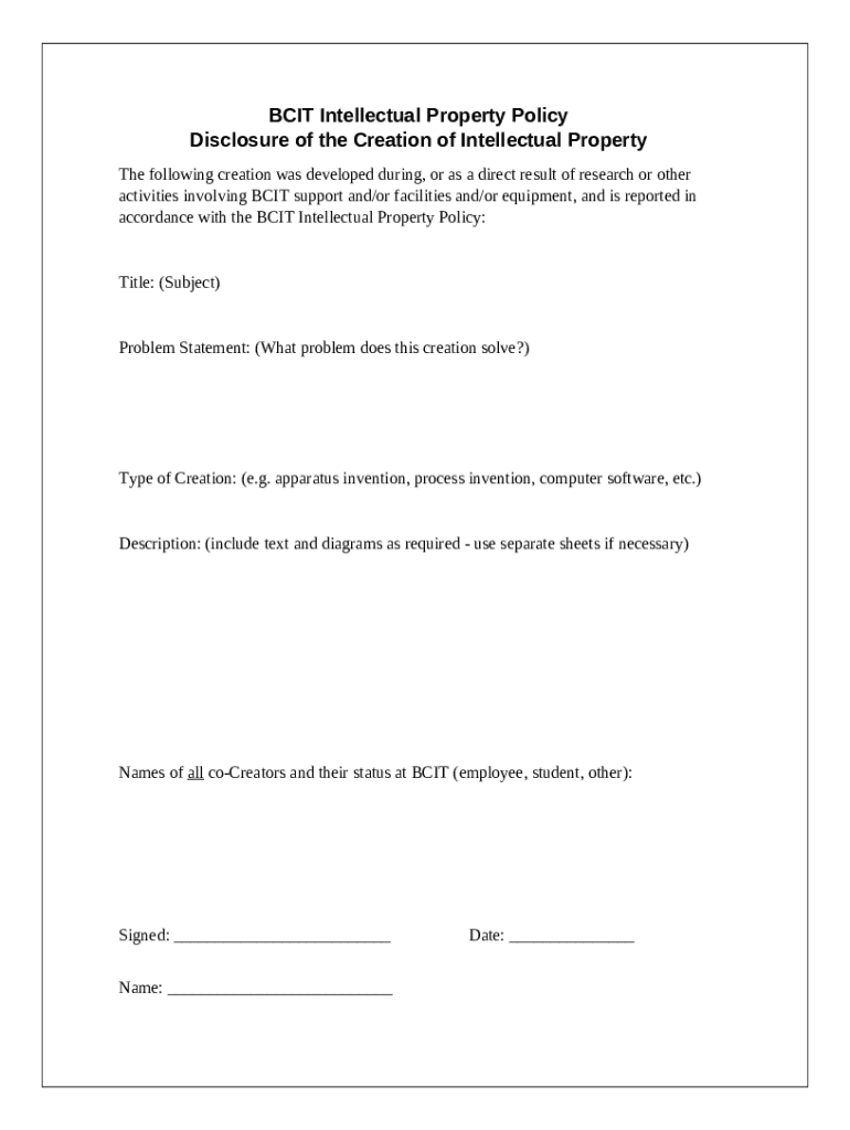 Invention Disclosure DOCX Doc Template | pdfFiller