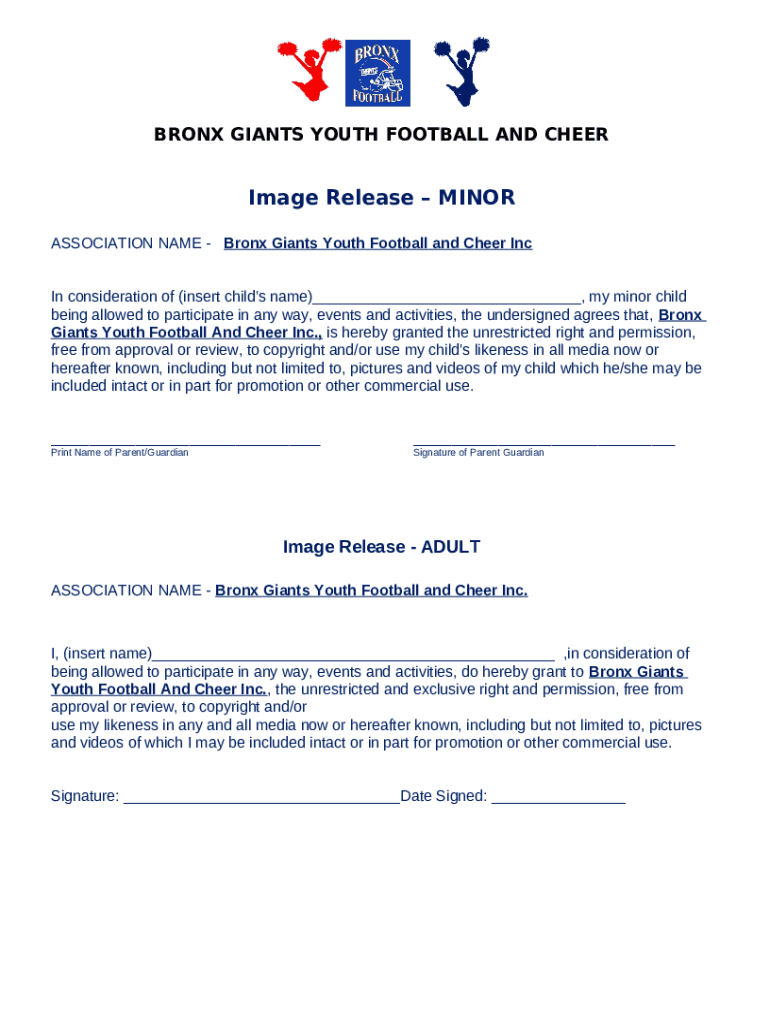 Image ReleaseMINOR John Jay Youth Football and Cheer Doc Template ...