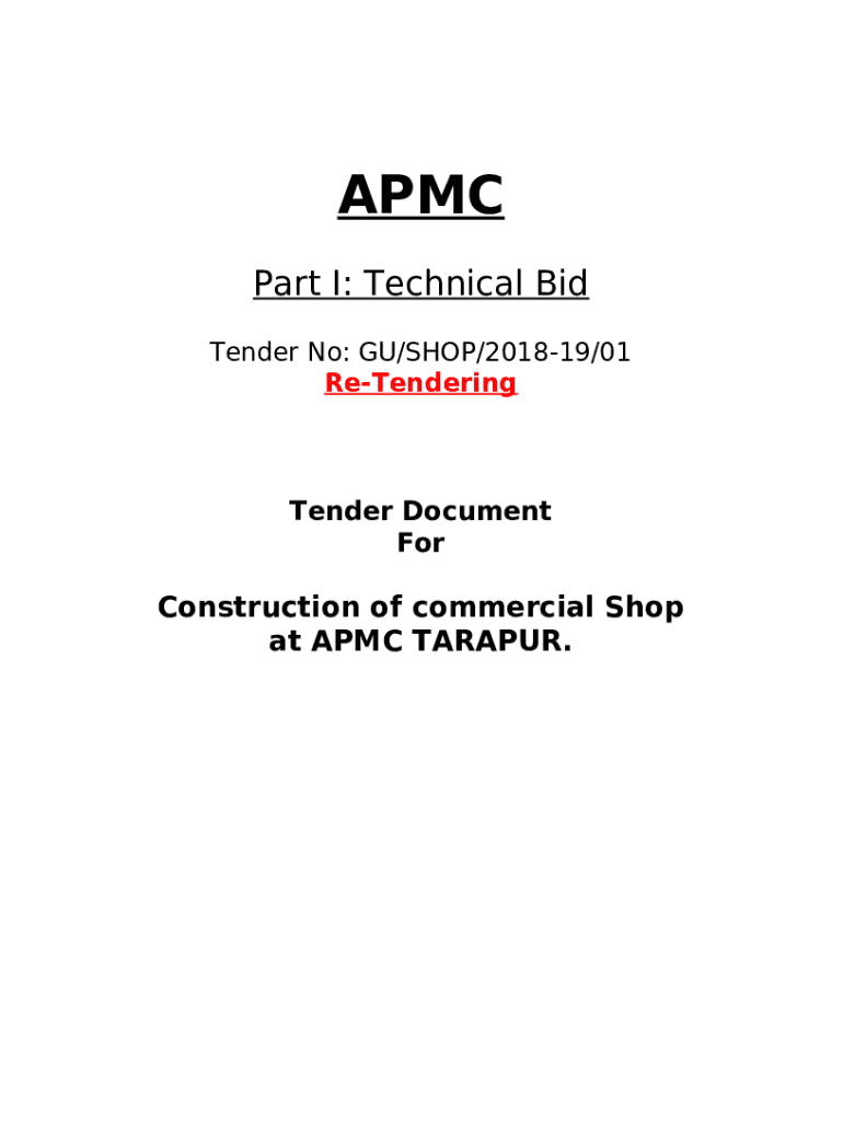APMC Part I: Technical Bid Doc Template | pdfFiller