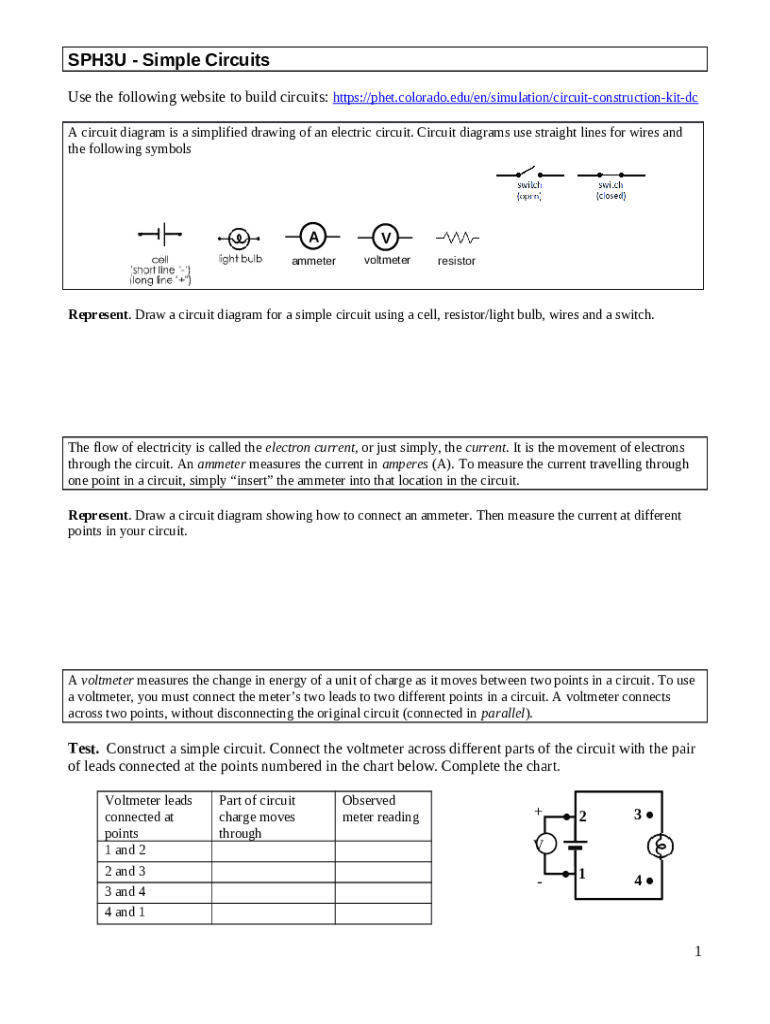 Building Series & Parallel Circuits with PhET Simulations Doc Template | pdfFiller