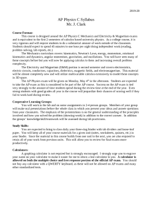 AP Physics C: Electricity and Magnetism Master Syllabus Doc Template ...