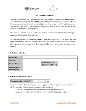 Fillable Online Subject Access Request Background Note and Application ...