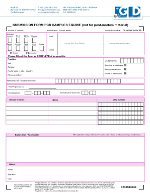 Fillable Online Diagnostic Real-time PCR Sample Submission Form Fax ...