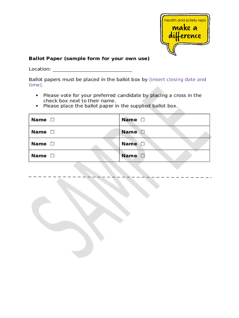Ballot paper and certificate Doc Template | pdfFiller