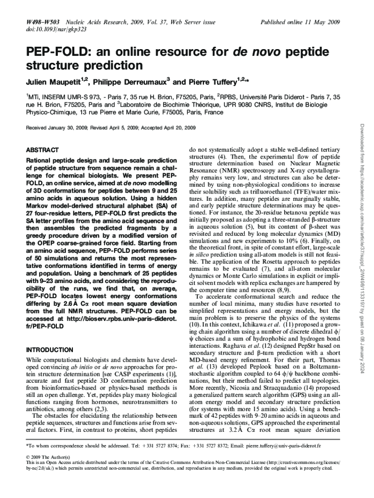 Fillable Online an online resource for de novo peptide structure prediction Fax Email Print ...