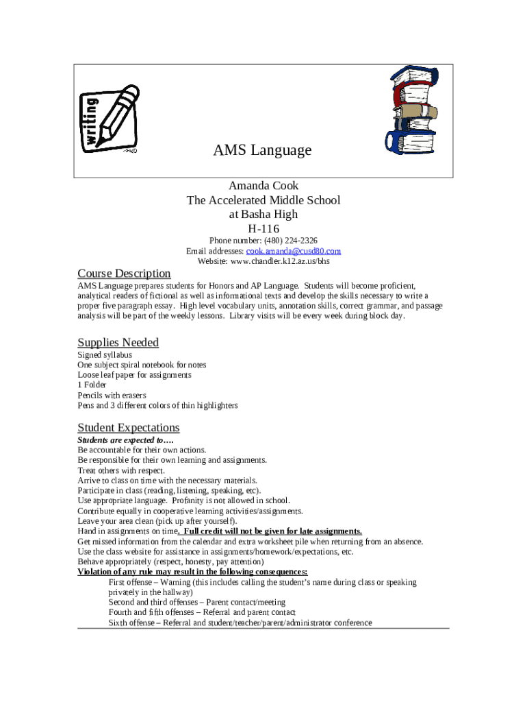 Accelerated Middle School / Contact Us Doc Template | pdfFiller