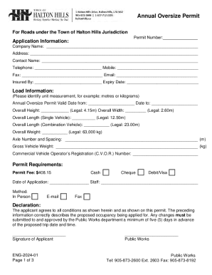 Fillable Online Oversize/Overweight Annual and Enhanced Annual Permit ...