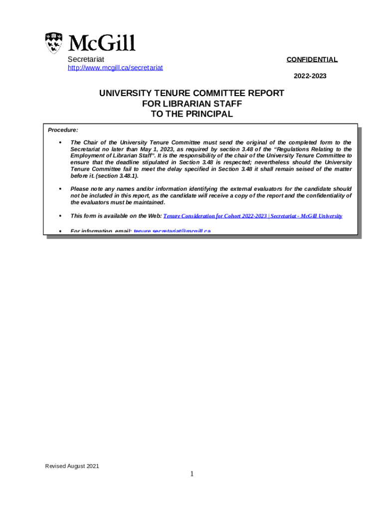 Promotion of Tenure-Track Professors and Librarians Doc Template ...