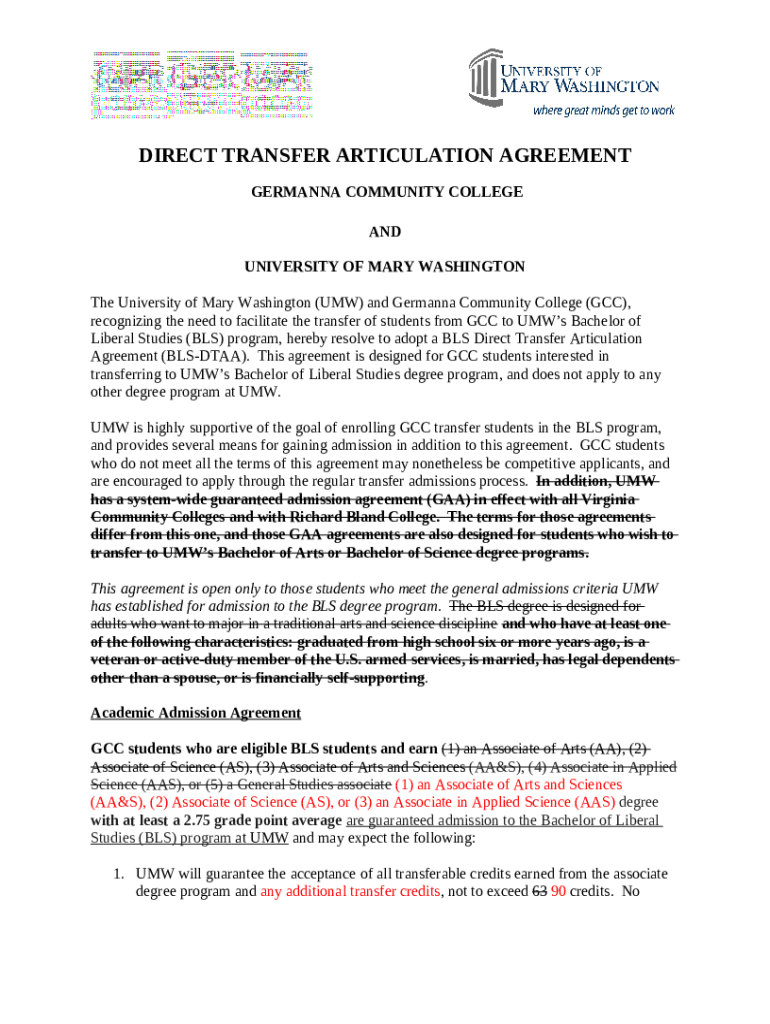 Germanna Community College Direct Transfer Agreement ... - ufc umw Doc ...