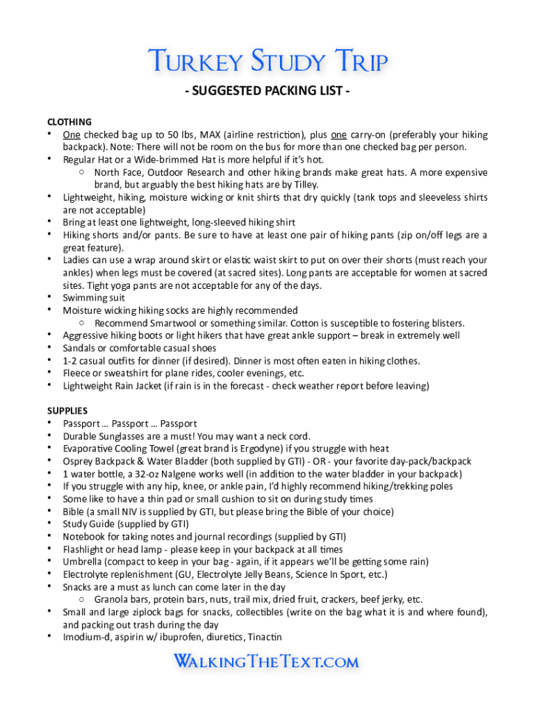 Fillable Online 7KG long term travel CARRY ON LUGGAGE packing list for ...