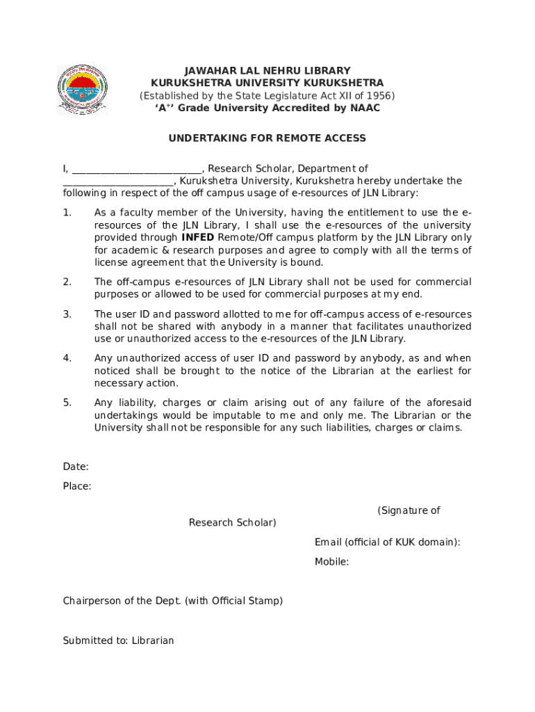 Remote AccessCentral Library - Kurukshetra University Doc Template ...