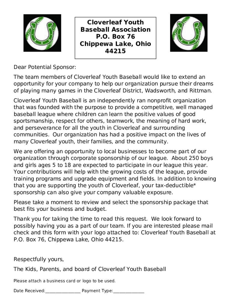 Solved You will develop a sponsorship proposal package ... Doc Template ...