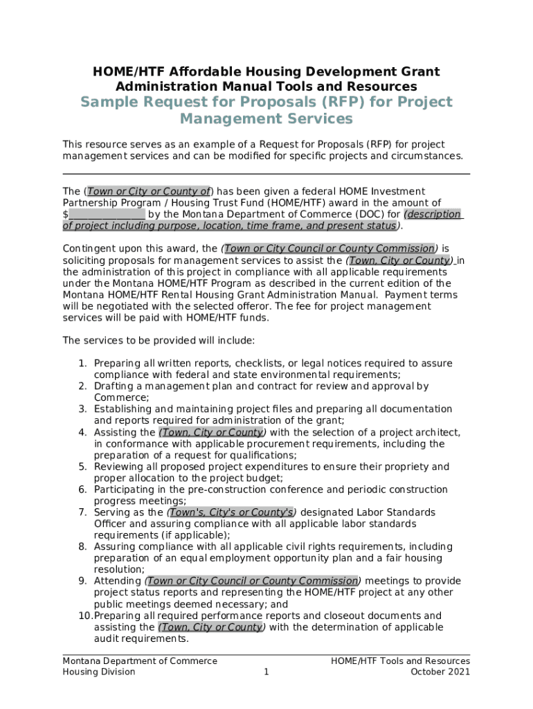 Affordable Housing Trust Fund Request for Proposals - housing mt Doc ...