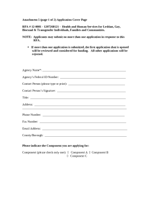 Attachment 4 (page 1 of 2) Application Cover Page Doc Template | pdfFiller
