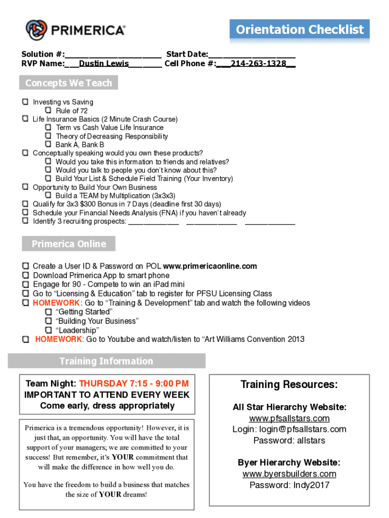 Fillable Online New Employee Orientation Checklist: Tips, Setup and ...