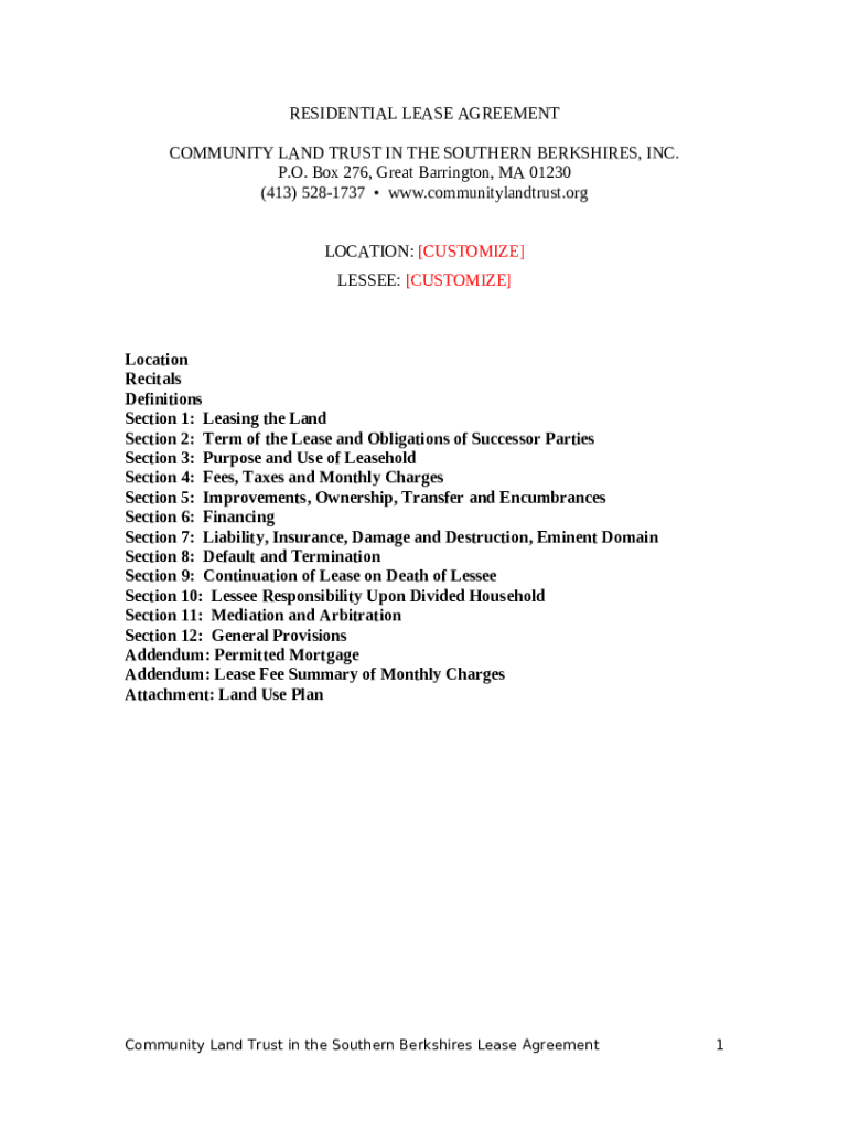 Deed Restrictions and Community Land Trust Ground ... Doc Template | pdfFiller