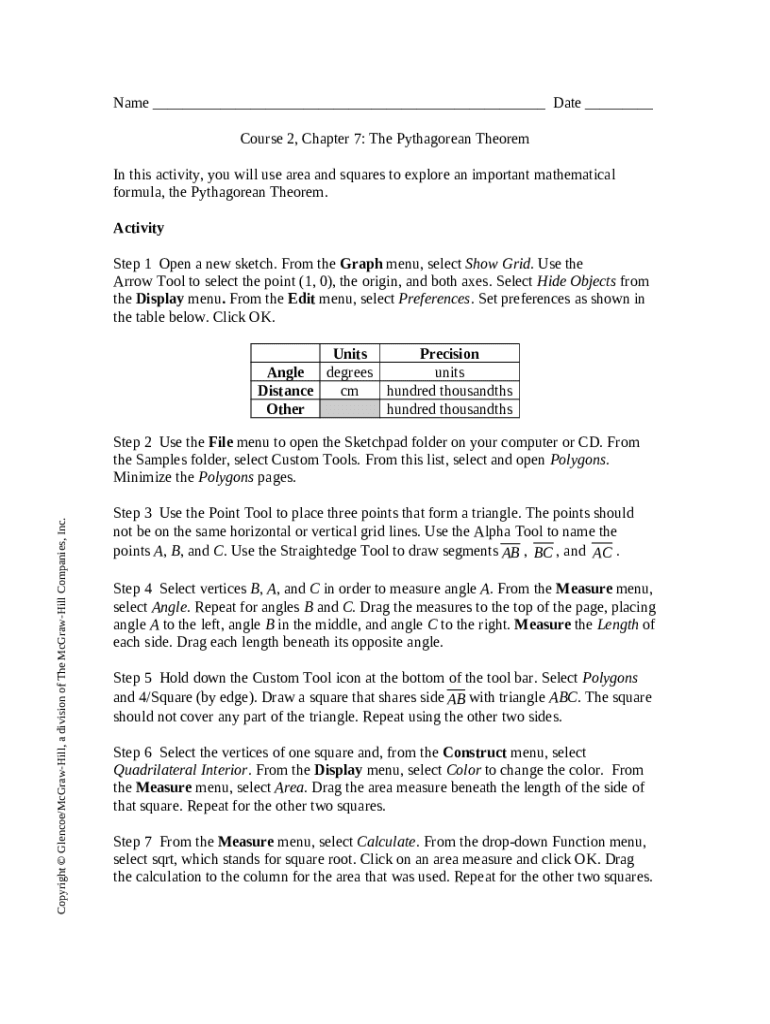 Pythagorean theoremGeometry (all content)Math Doc Template | pdfFiller