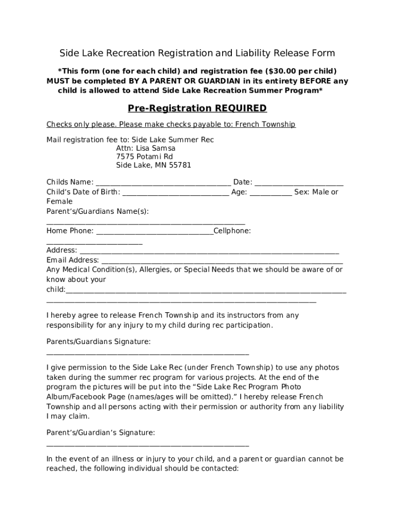 Admission and Liability Release Doc Template | pdfFiller