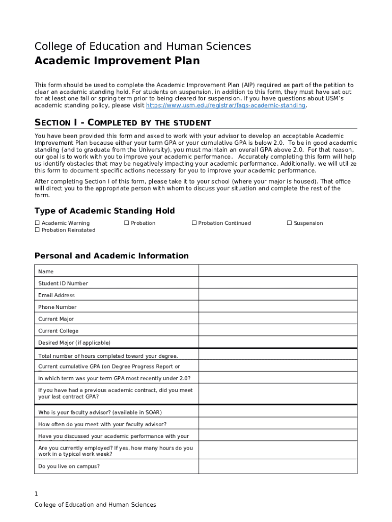 How can I get my Academic Improvement Plan (AIP) or ... Doc Template ...