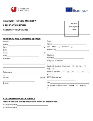 Application - Mobility of young people - Erasmus+ Doc Template | pdfFiller