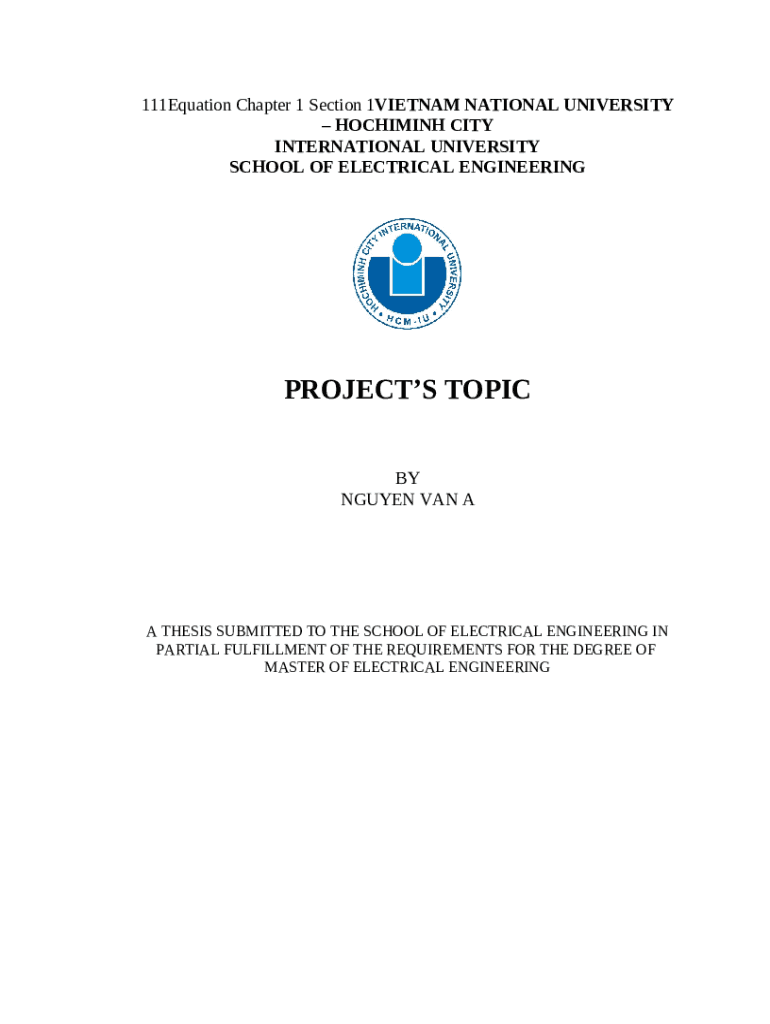 Master Thesis Template Doc Template | pdfFiller