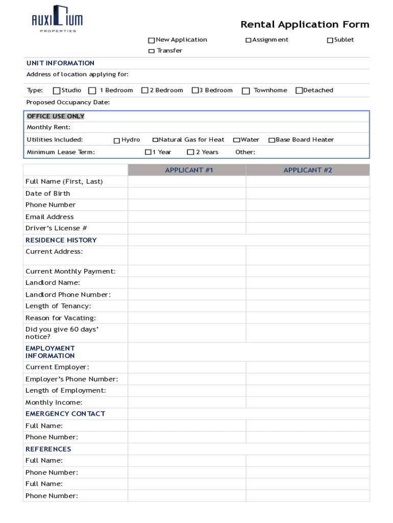 Fillable Online SUBLEASE APPLICATION FORM copy.pdf - Sub-Lease ... Fax ...