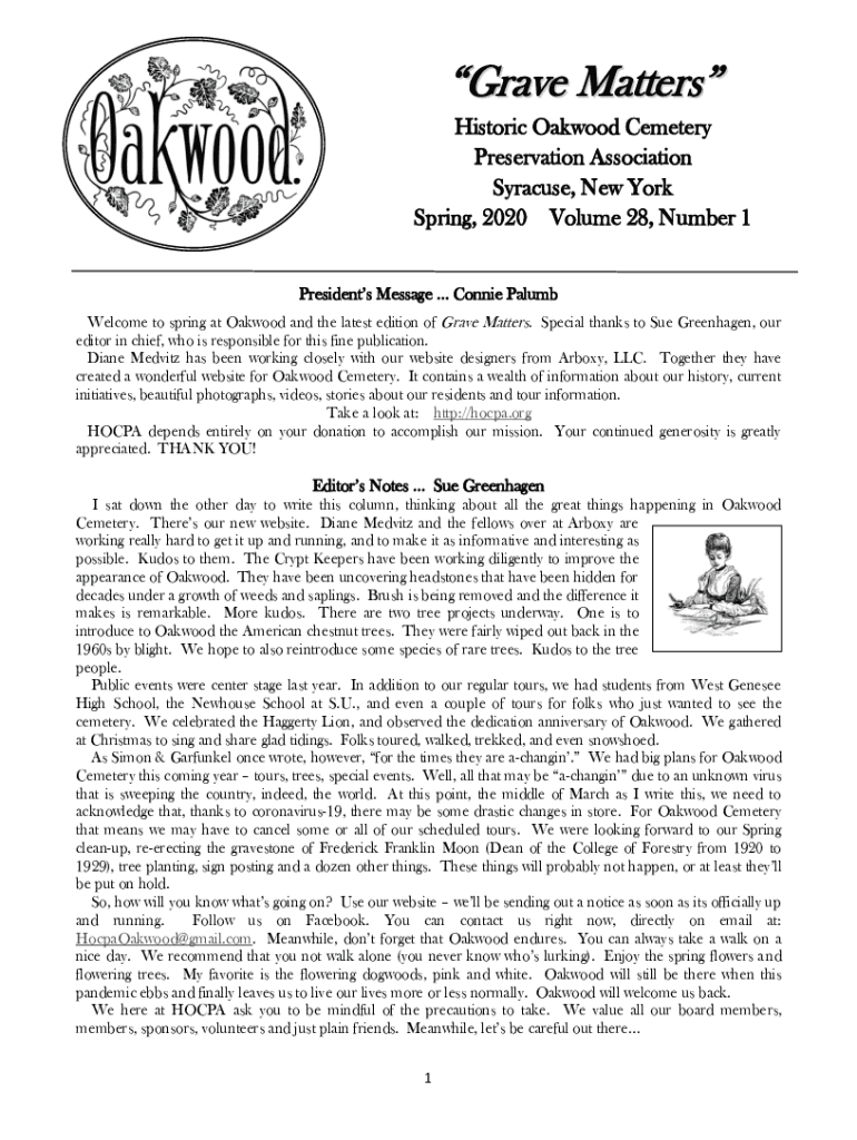 Fillable Online Historic Oakwood Cemetery Fax Email Print - pdfFiller