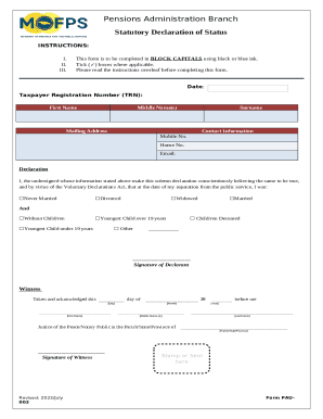 Notes for Statutory Declaration of Service Doc Template | pdfFiller