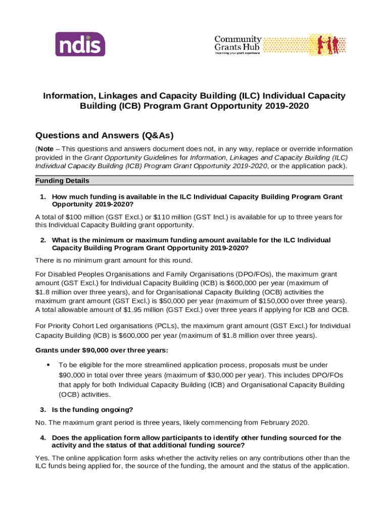 Ination, Linkages and Capacity Building (ILC) Individual ... Doc ...