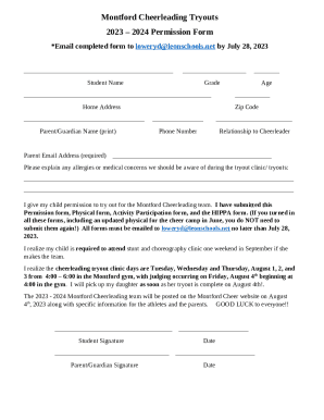 Summer Cheer Registration . ... Doc Template | pdfFiller